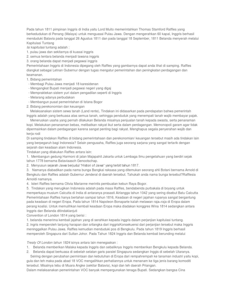 Pada Tahun 1811 Pimpinan Inggris Di India Yaitu Lord Muito ...