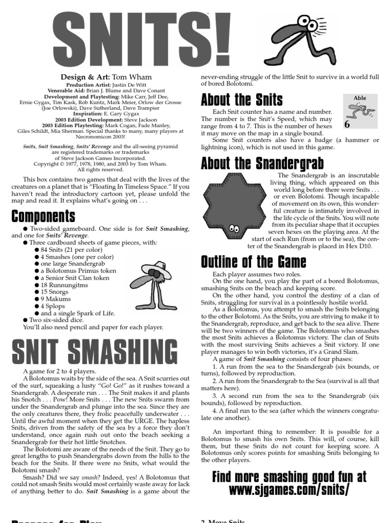 Snits Rules | PDF | Gaming | Leisure