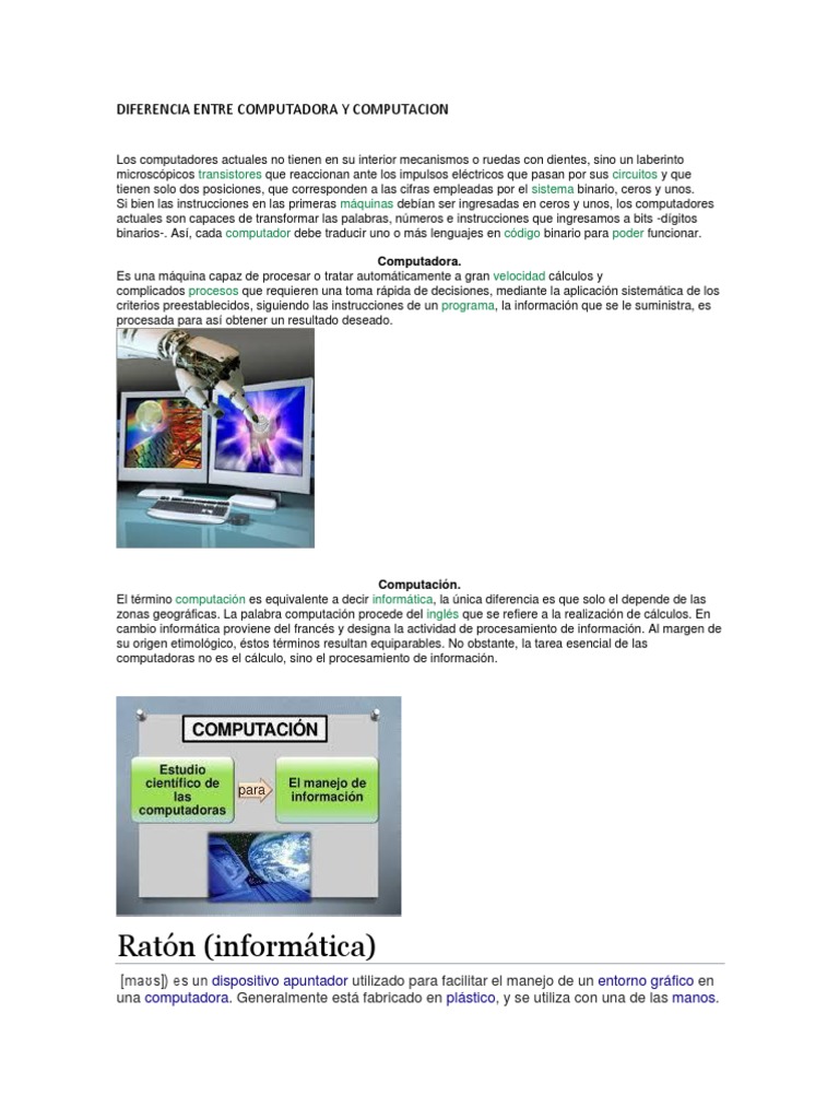 Diferencia Entre Computadora y Computacion | Teclado | Tecnología