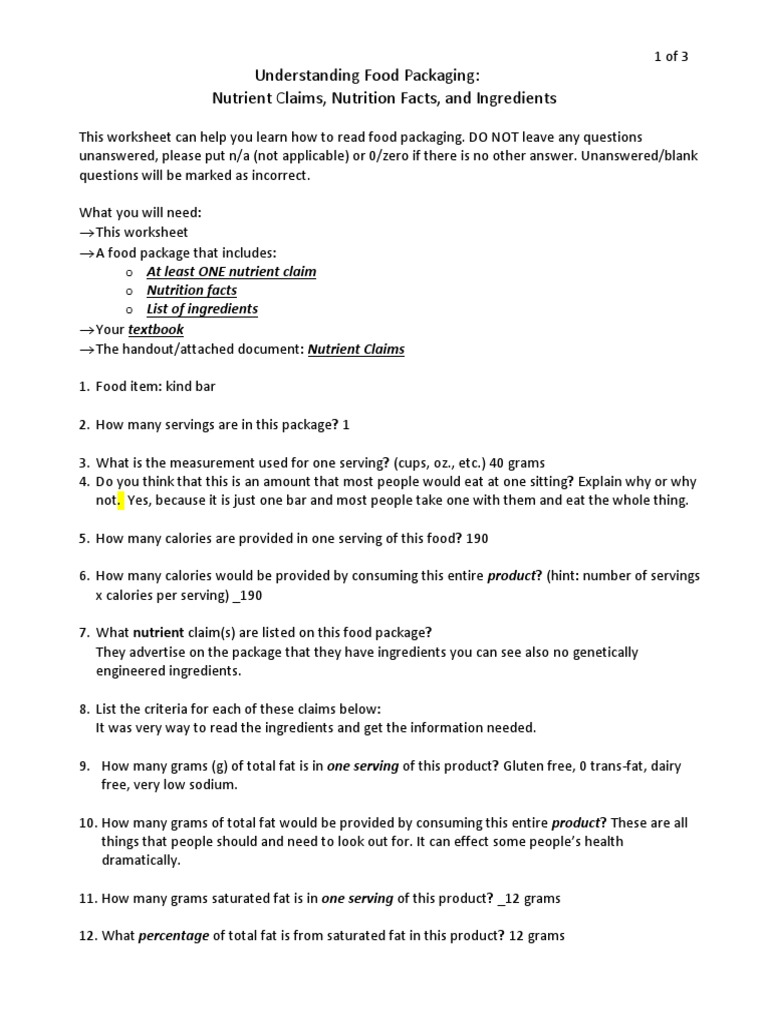 Understanding Food Packaging: Nutrient Claims, Nutrition Facts, and ...
