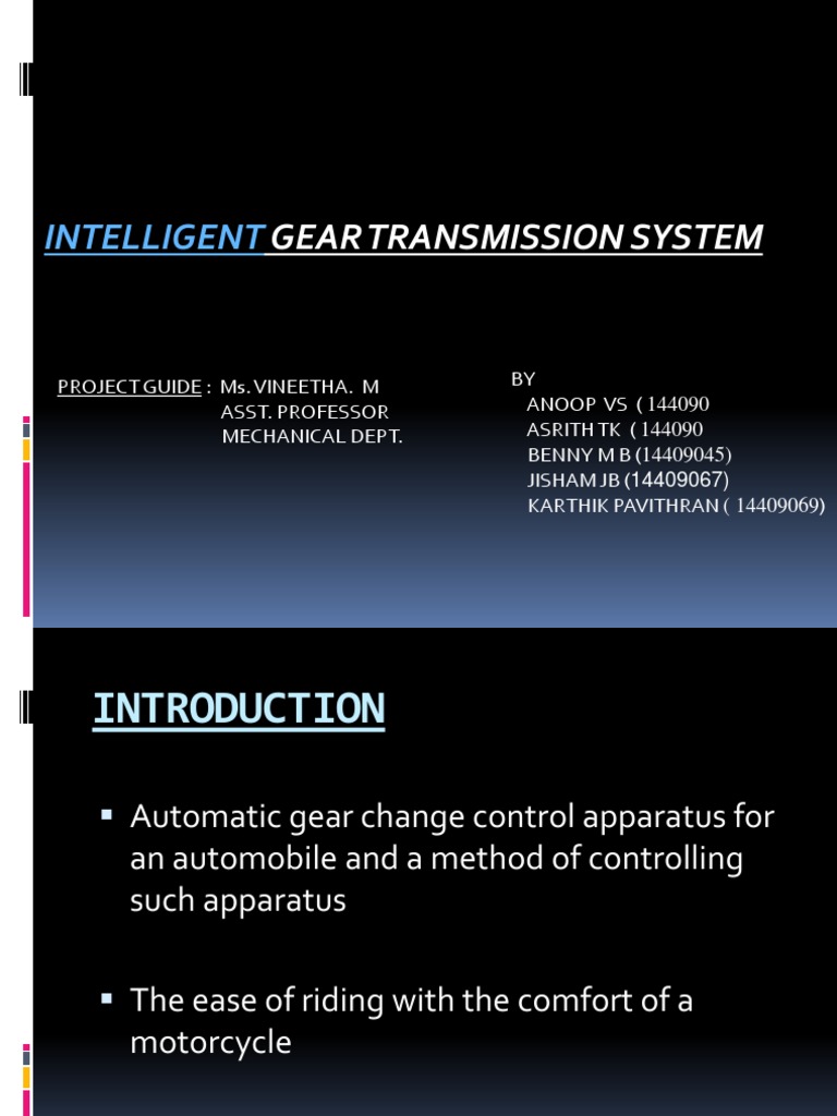 Gear Transmission System: Intelligent | PDF | Automatic Transmission ...