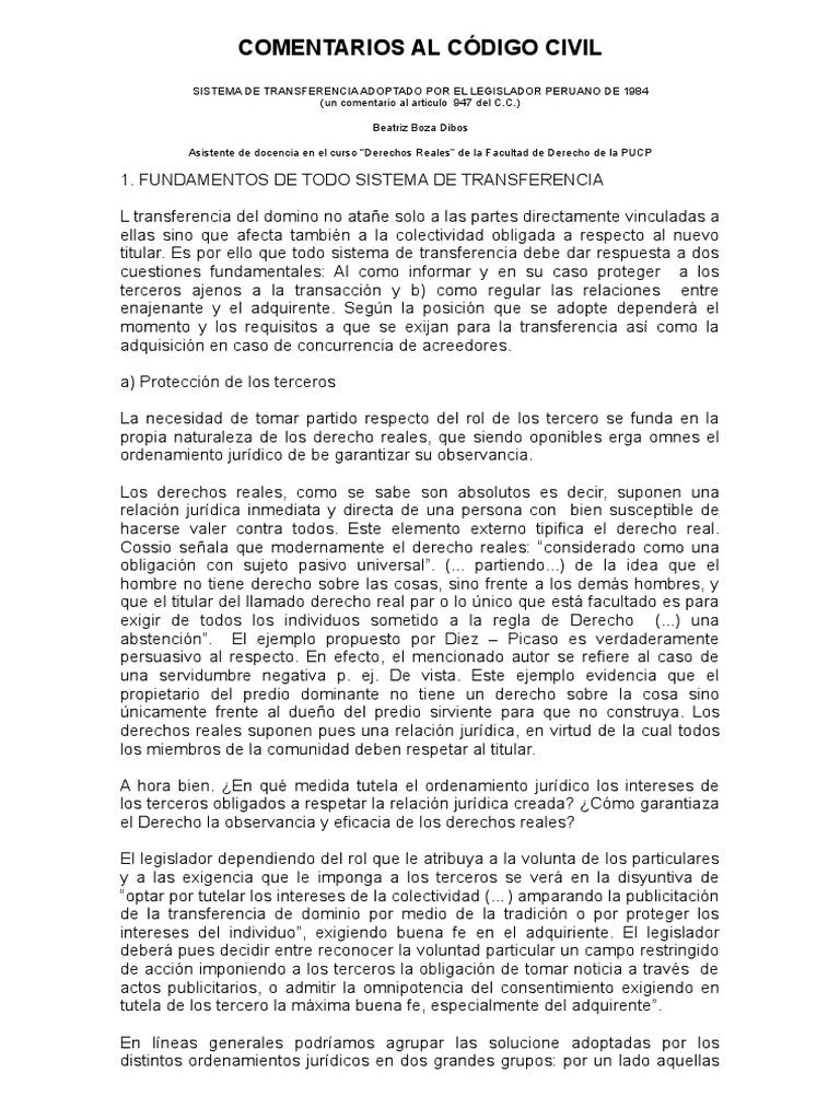 Sistema de Transferencia de Propiedad Beatriz Boza Dibos | PDF ...