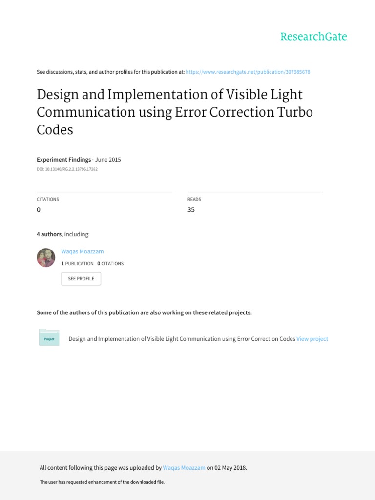 Design And Implementation Of Visible Light Communication Using Error 4439
