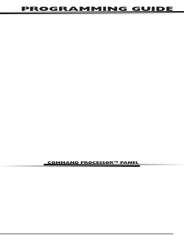 Programming Guide: Command Processor™ Panel | PDF