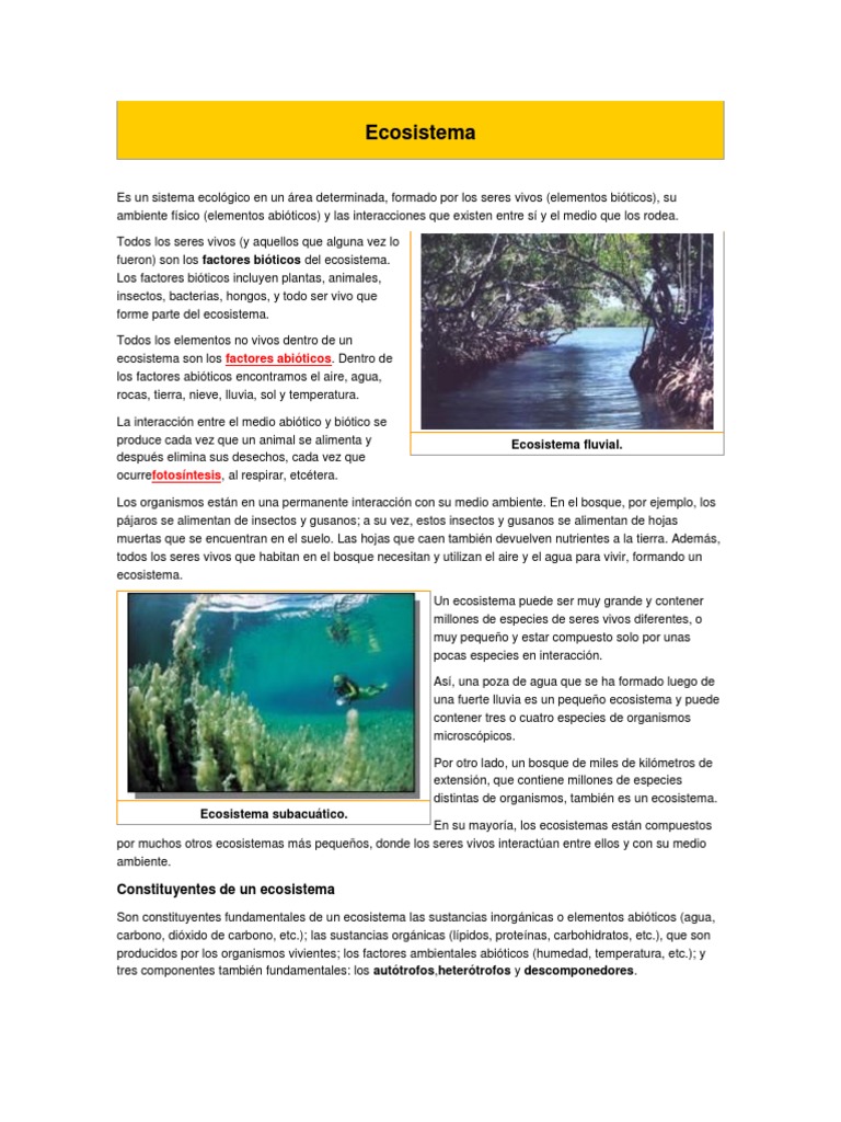 Ecosistema | PDF | Ecosistema | Organismos
