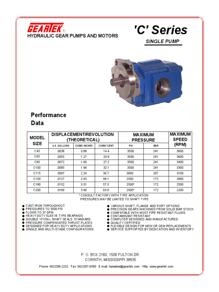 Geartek Catalog (Completo) | PDF | Pump | Gear
