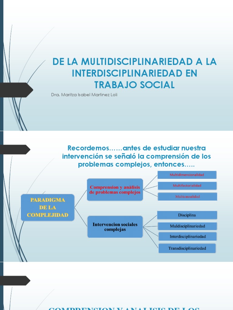 Clase 8. de La Multidisciplinariedad a La Interdisciplinariedad en El ...