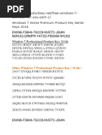 Windows Vista Product Keys List | PDF | Microsoft | Personal Computers