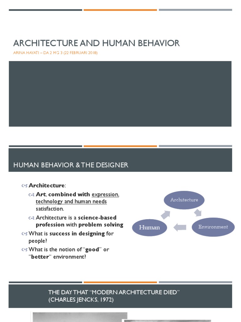 Architecture and Human Behavior | PDF | Behavior | Human