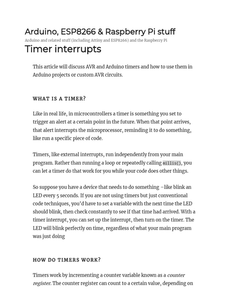 Timer Interrupts Arduino Esp8266 And Raspberry Pi Stuff Download Free