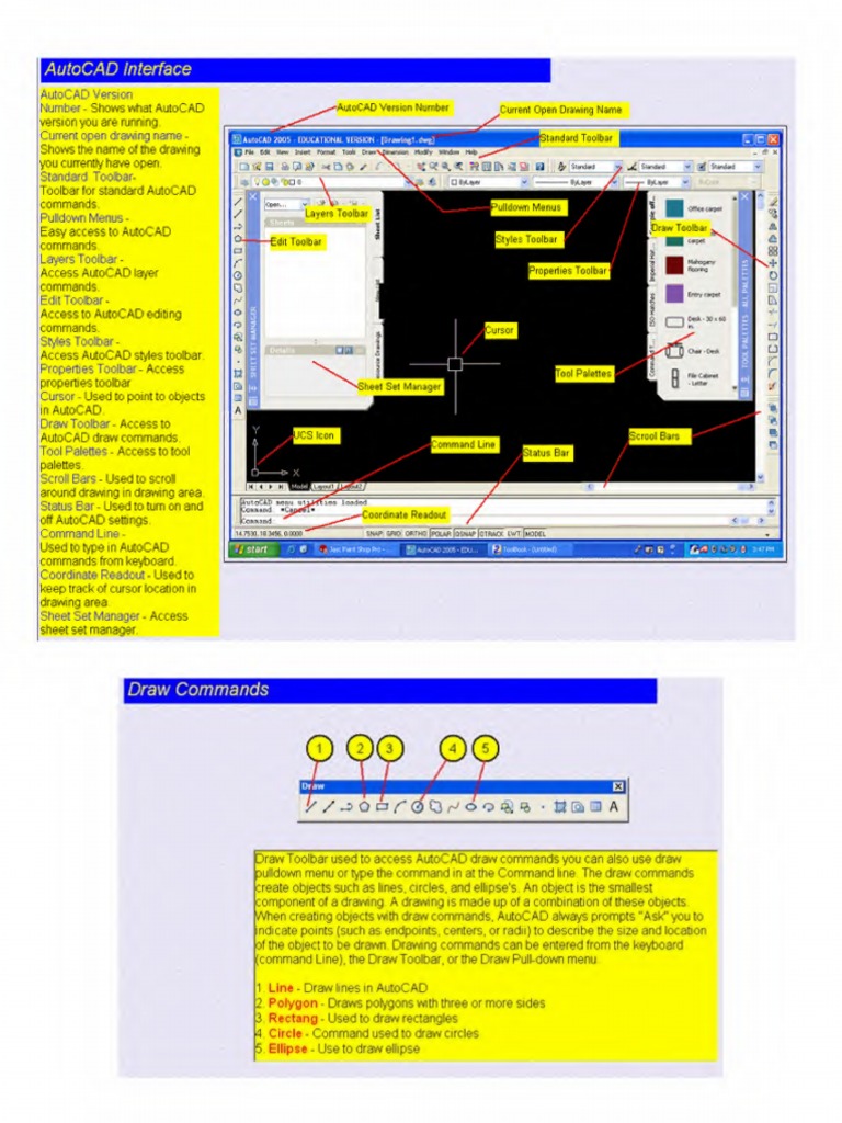 Autocad Basics Text | PDF | Circle | Ellipse
