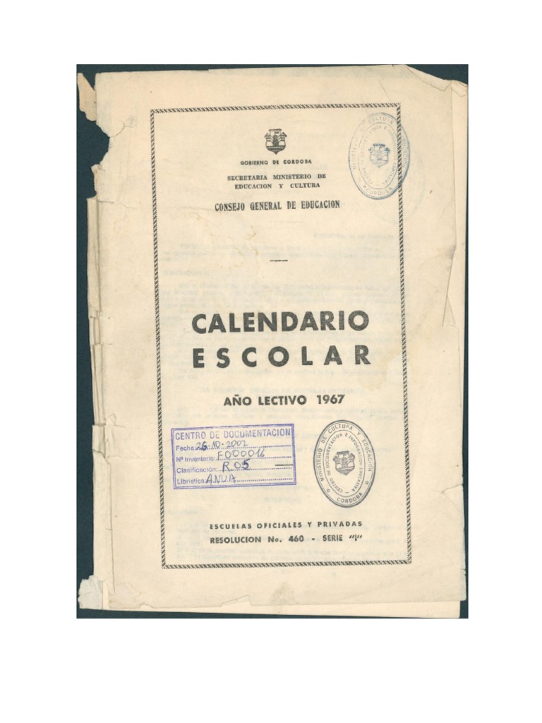 1967 - Calendario Escolar | PDF