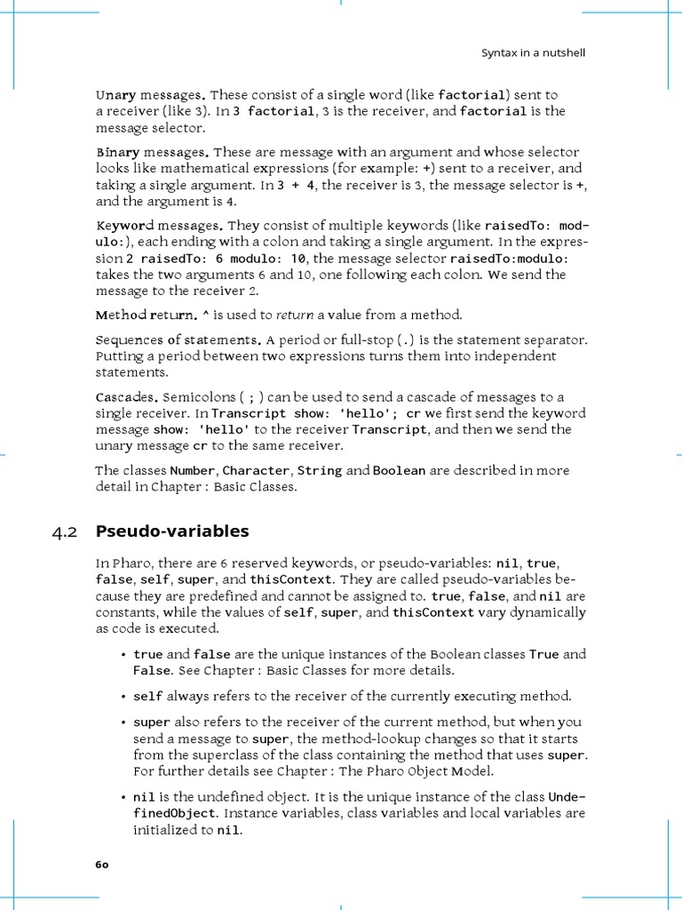 66 PharoByExample PDF | PDF | Reserved Word | Parameter (Computer Programming)