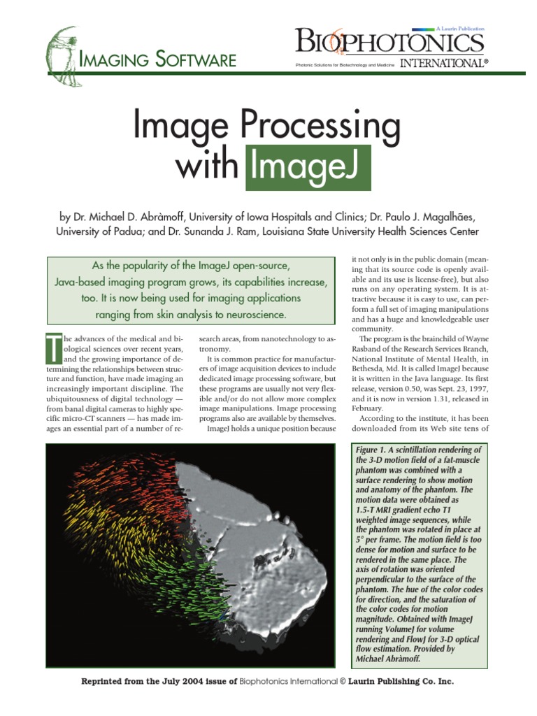 Image Processing With ImageJ | PDF | Medical Imaging | Computing