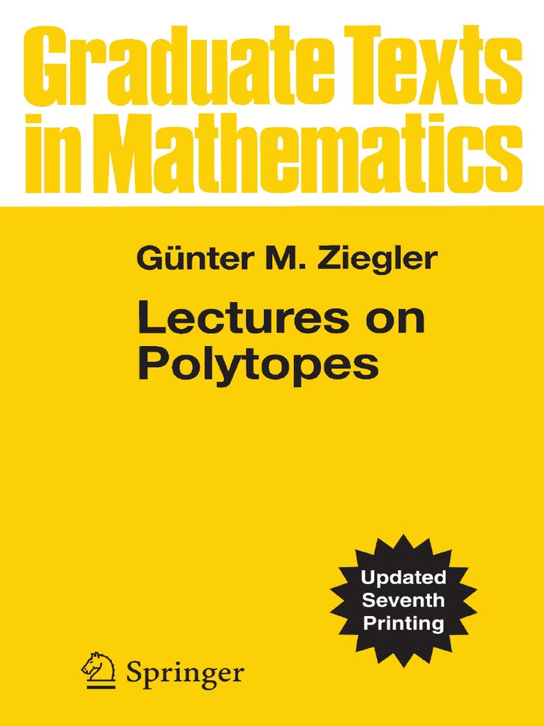 Lectures On Polytopes | PDF | Linear Subspace | Vector Space