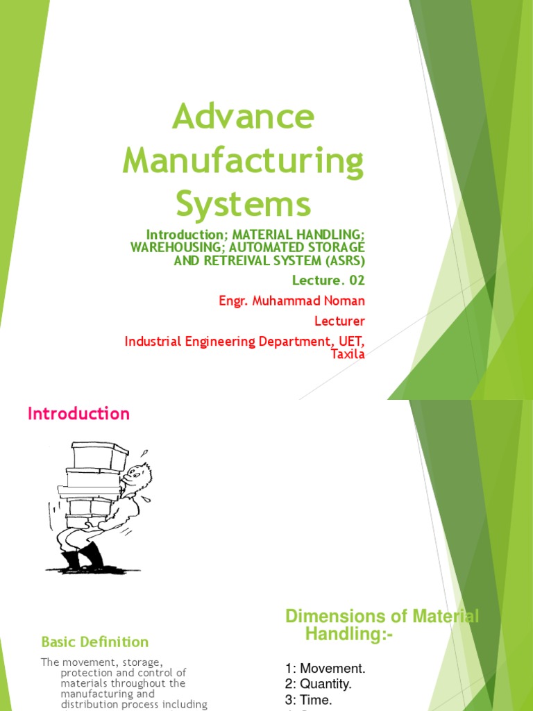Material Handling Lec 2 | PDF | Crane (Machine) | Warehouse