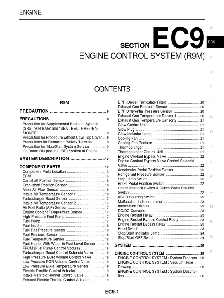 Ec9 - Engine Control System (r9m) | PDF | Turbocharger | Throttle