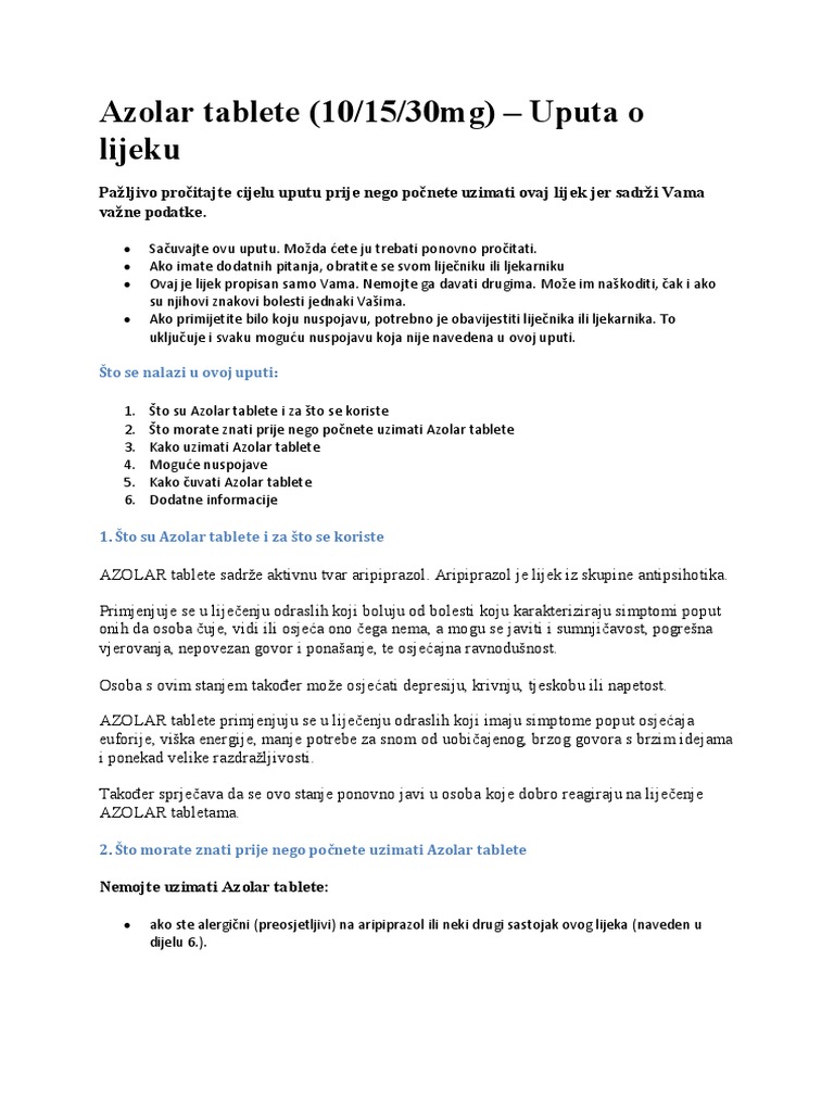 Azolar Tablete | PDF