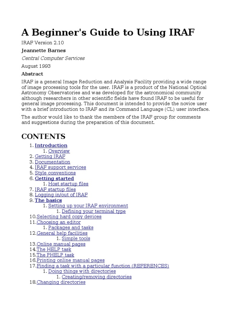 A Beginner's Guide To Using IRAF | PDF | Command Line Interface | Parameter (Computer Programming)