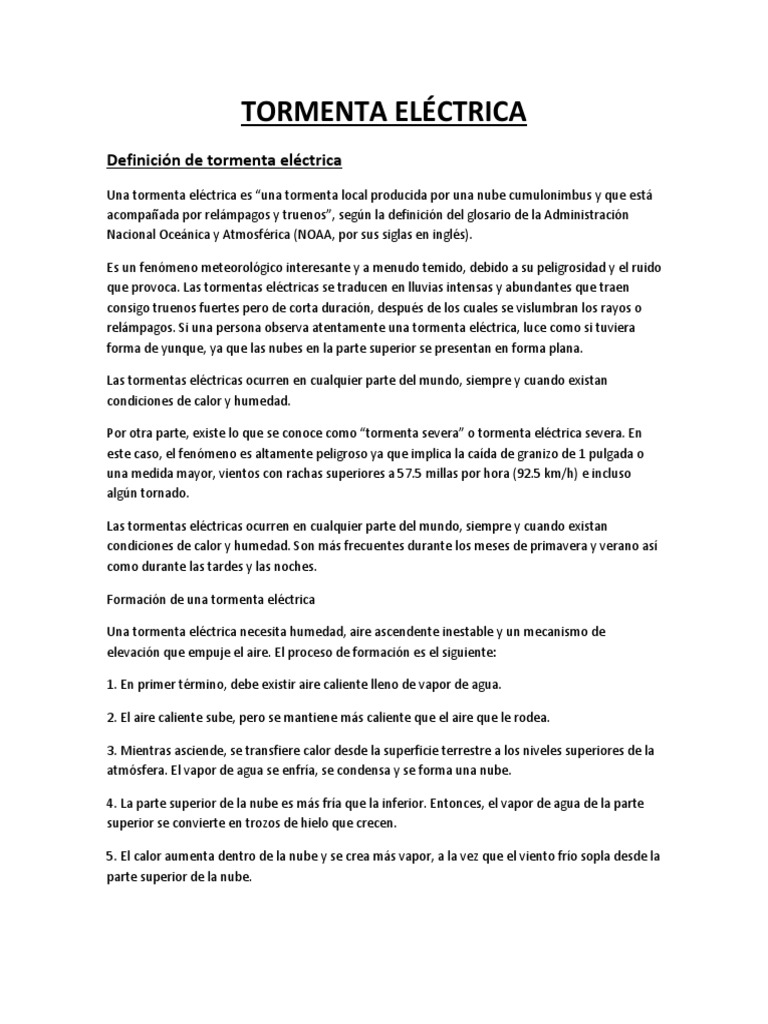 Tormentas Eléctricas: Tipos y Seguridad | PDF | Tormenta | Tormentas