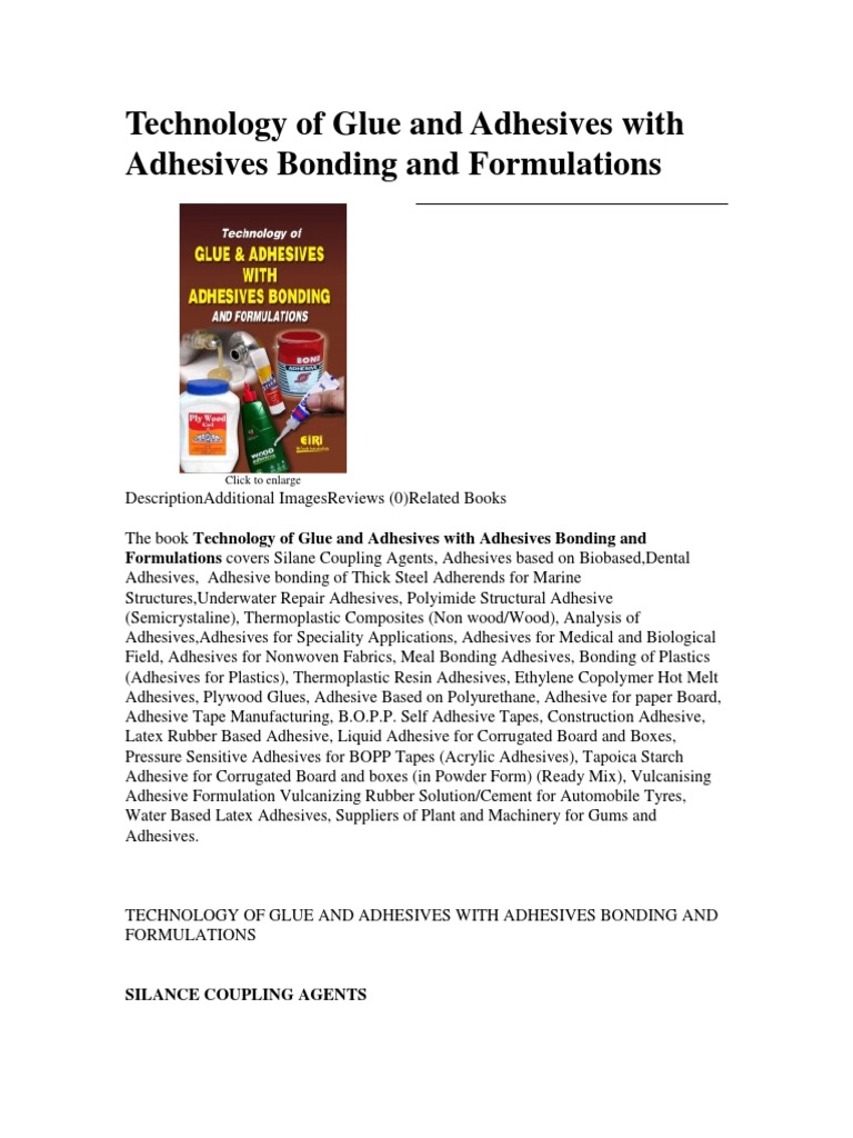 Adhesives Technology and Formulations Guide | PDF | Adhesive ...