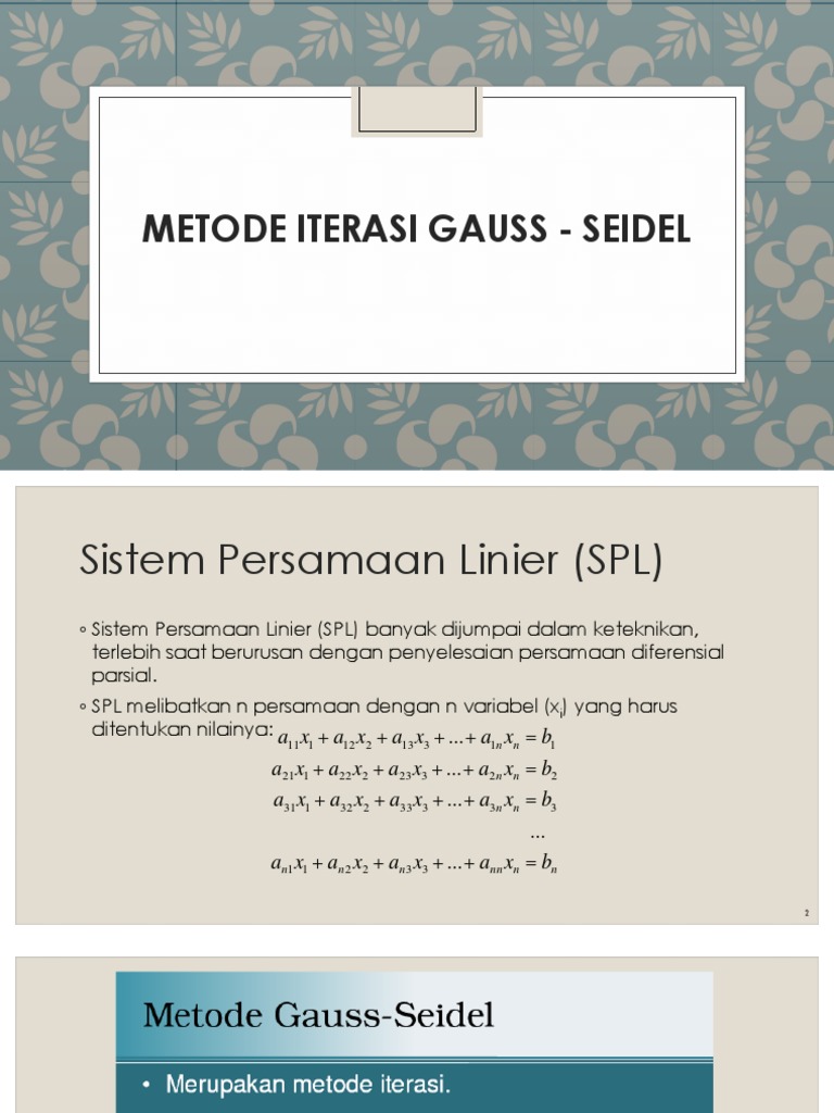 Metode Iterasi Gauss - Seidel | PDF