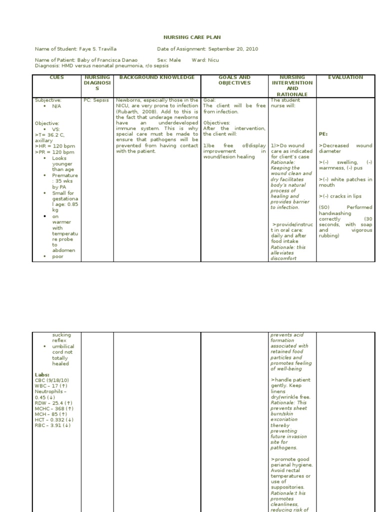 NCP | Download Free PDF | Neonatal Intensive Care Unit | Health Care
