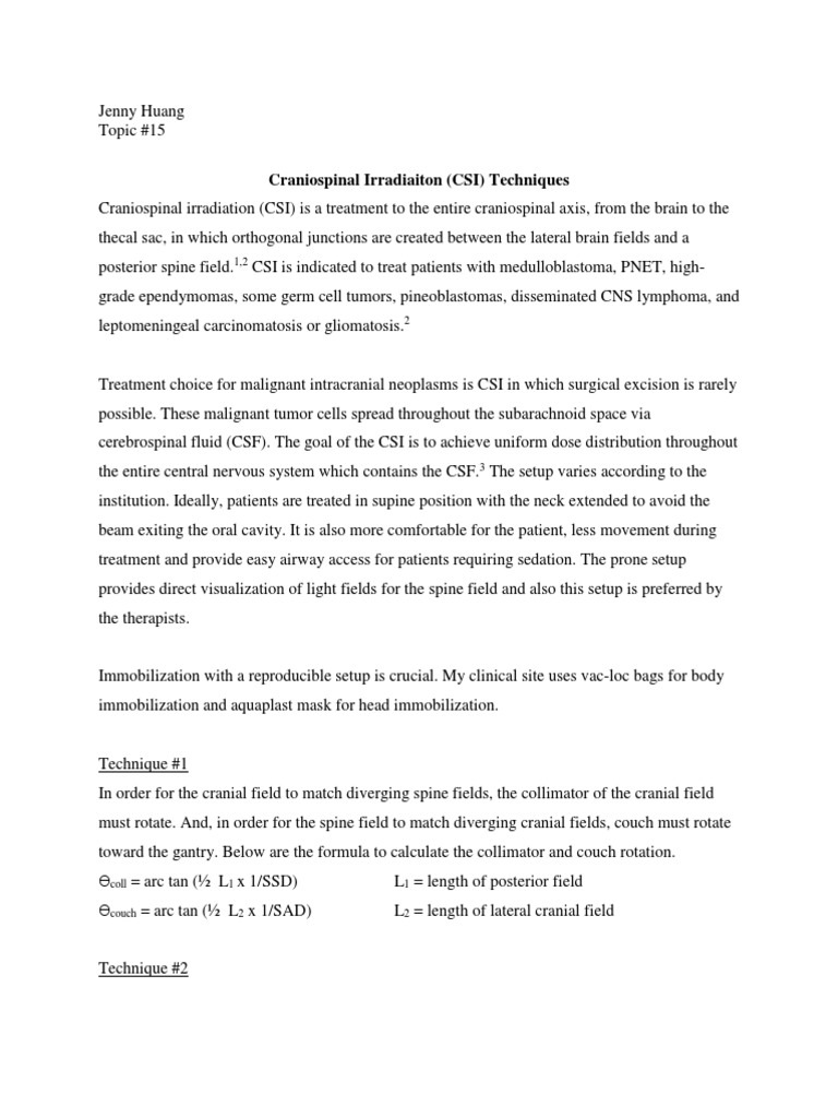 Week 6 Terminology Csi | PDF | Radiation Therapy | Spinal Cord