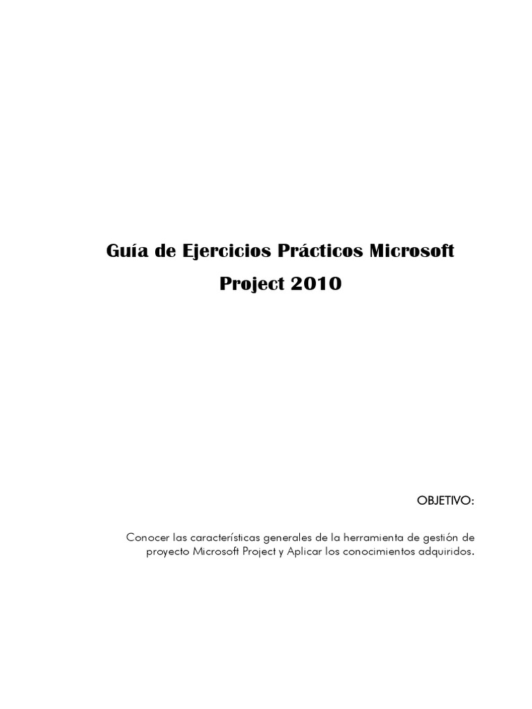 Guia de Ejercicios Practicos Project 2010 | PDF | Microsoft | Planificación