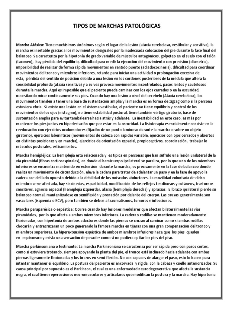 Tipos de Marchas Patológicas | PDF | Distonia | Pie