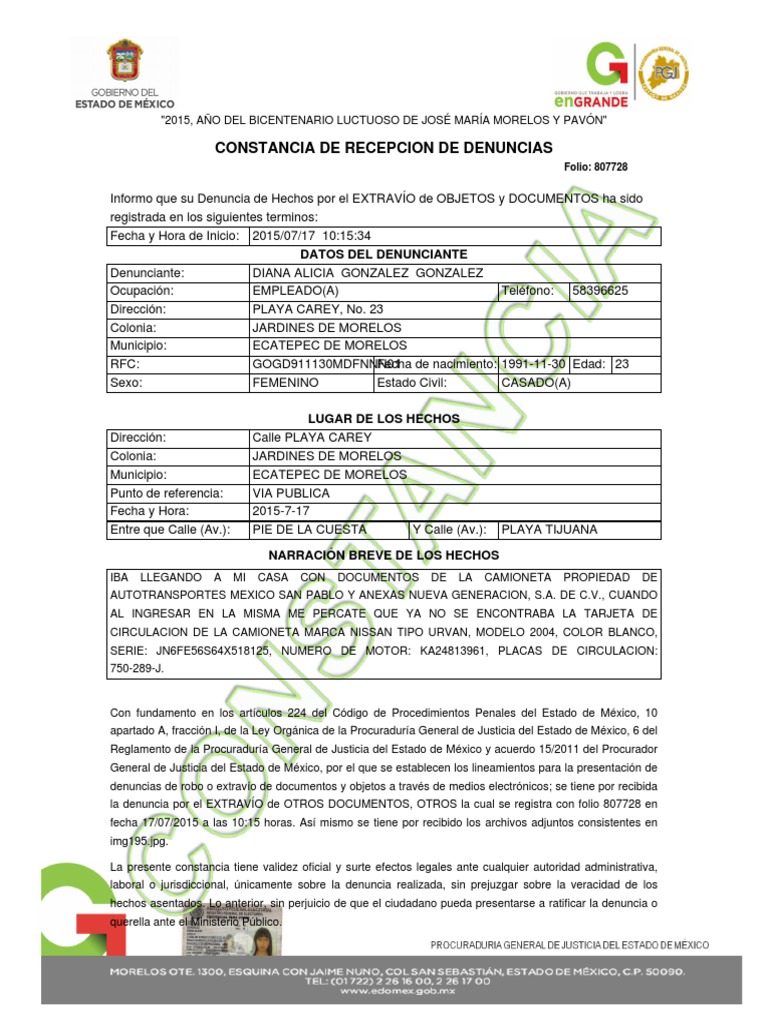 272133094-Formato-denuncias | México | Justicia