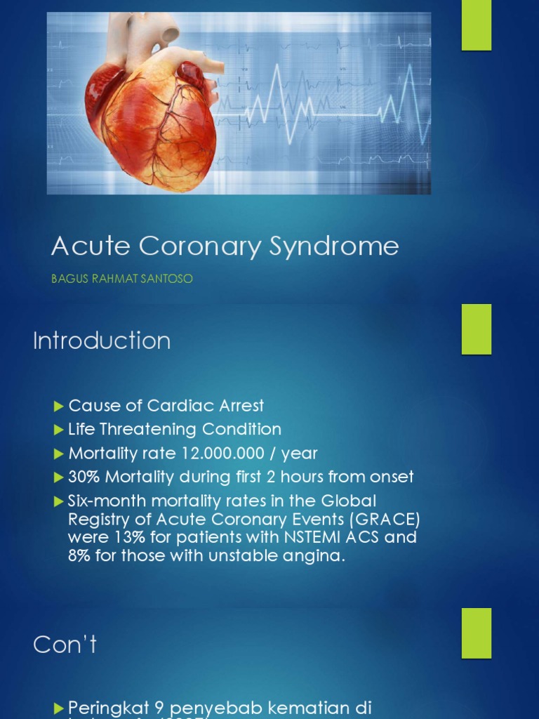 Acute Coronary Syndrome | PDF | Myocardial Infarction | Coronary Artery ...