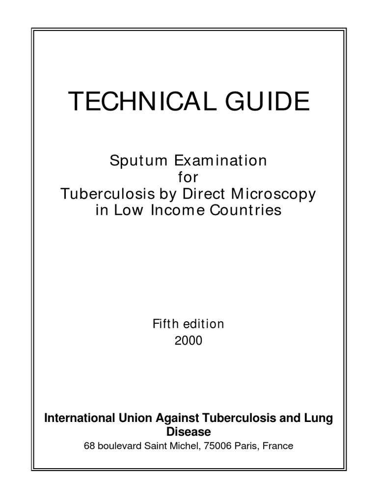 Sputum Examination for Tuberculosis Guide | PDF | Tuberculosis | Staining