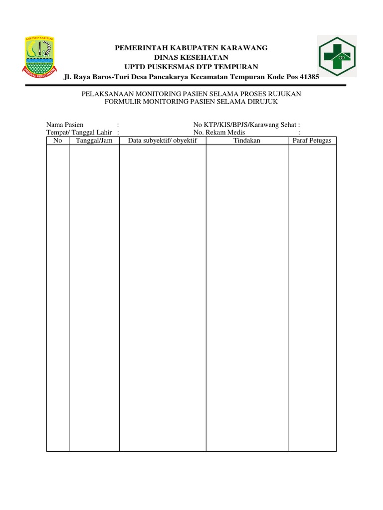 Formulir Monitoring Pasien Rujuk | PDF