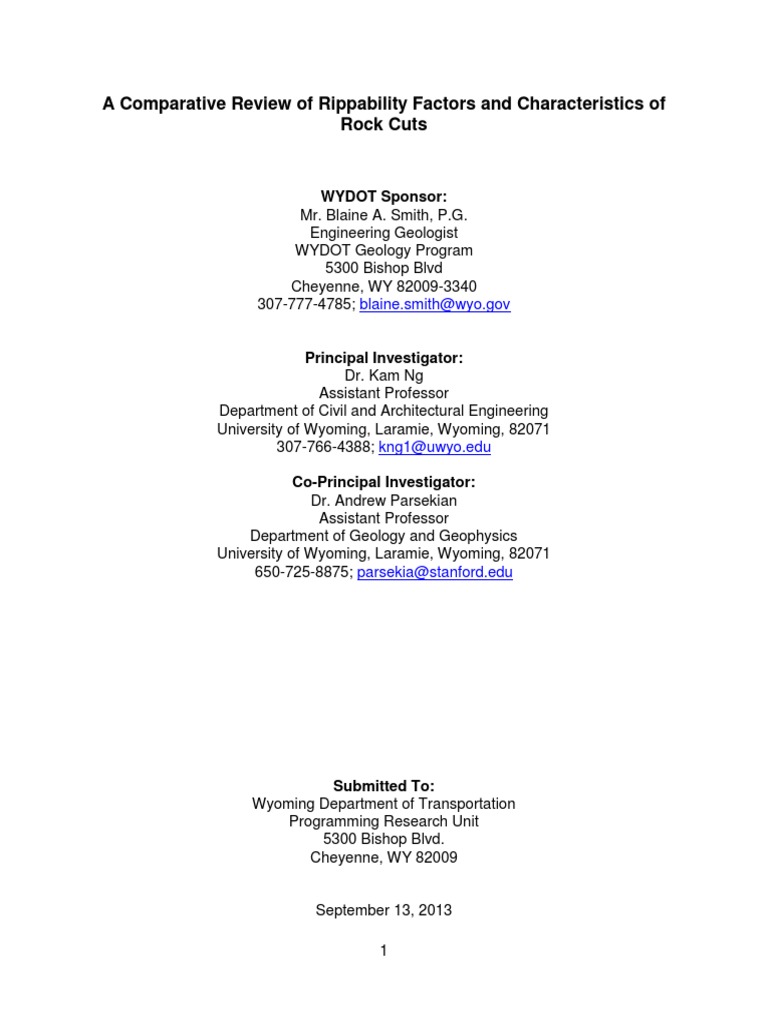 Rock Rippability | PDF | Reflection Seismology | Strength Of Materials