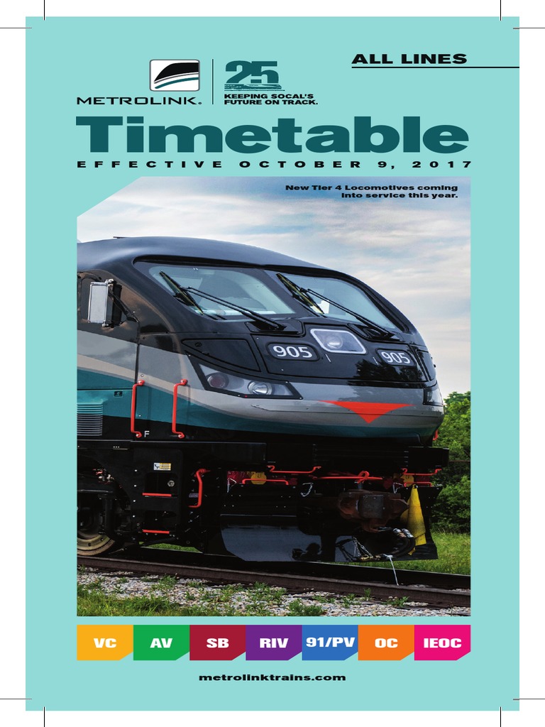 All Lines Timetable | PDF | Passenger Rail Transport | Southern California