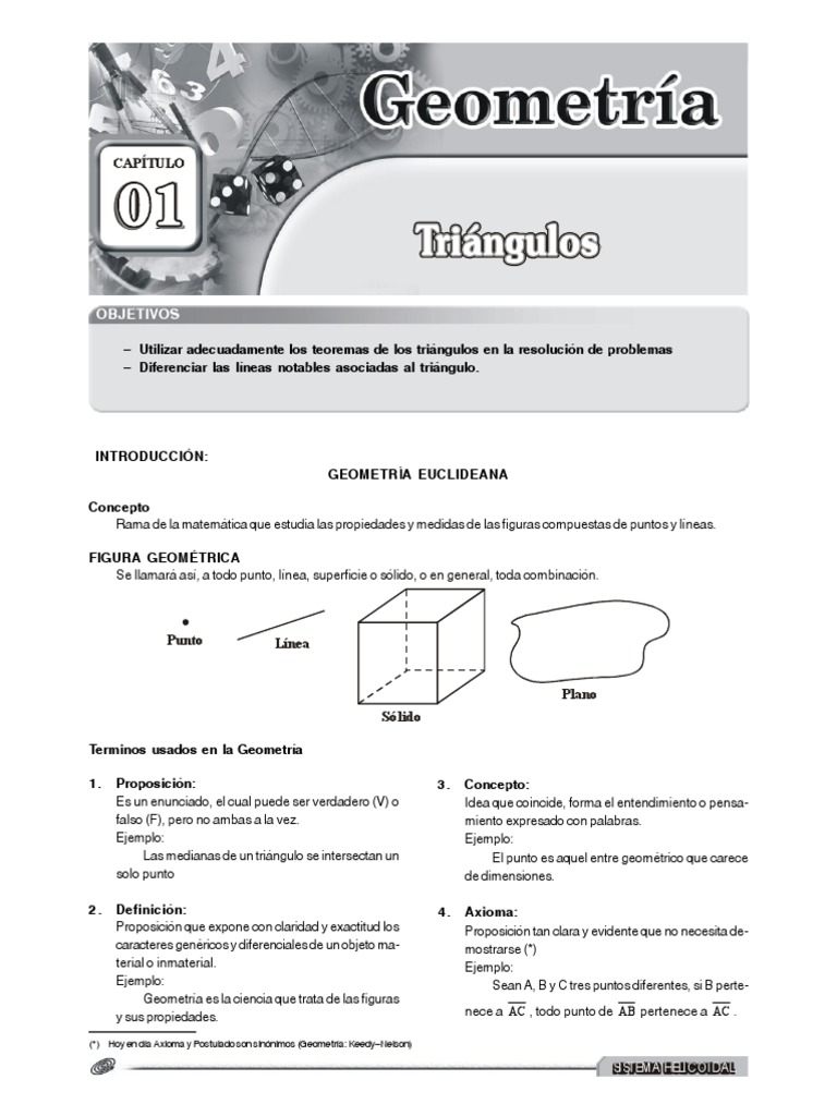 Geometría Euclidiana Elementos Básicos De Triángulos Pdf Triángulo