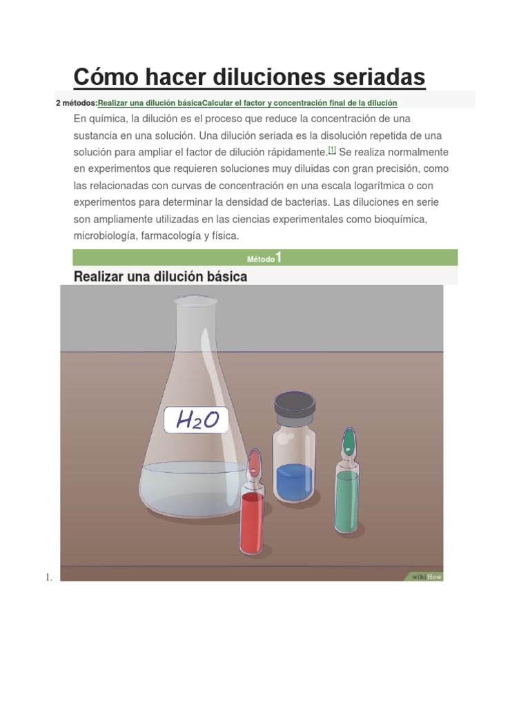 Cómo Hacer Diluciones Seriadas | Química | Ciencias fisicas