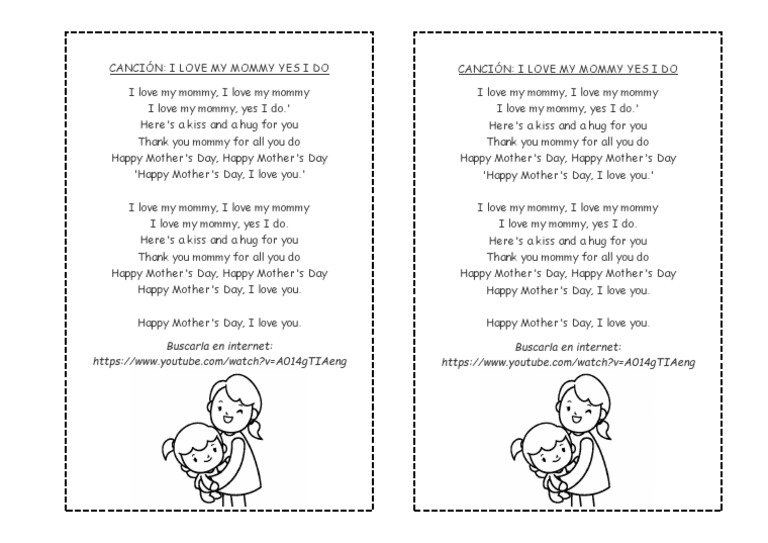 Canción Ingles Día De La Madre Pdf