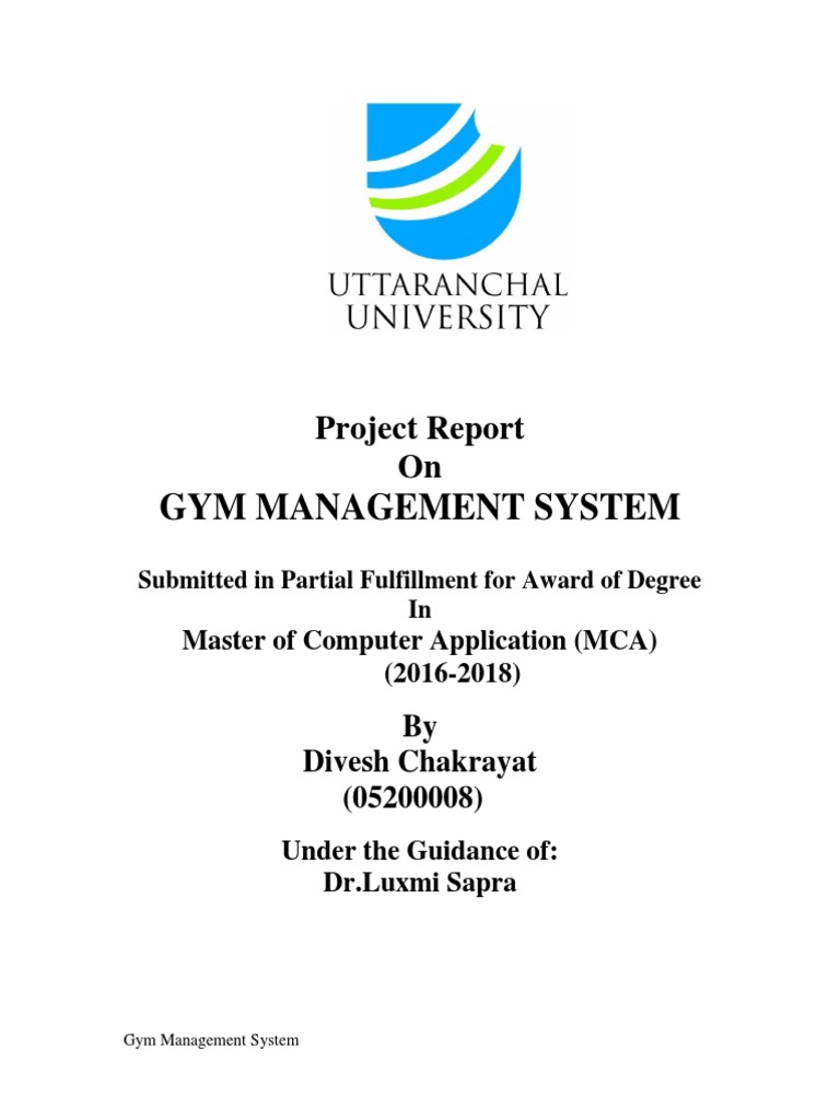 Gym Management System: Project Report On | PDF | Web Server | Internet ...