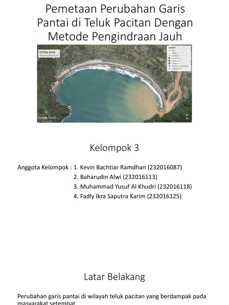 Pemetaan Perubahan Garis Pantai Di Teluk Pacitan Dengan | PDF