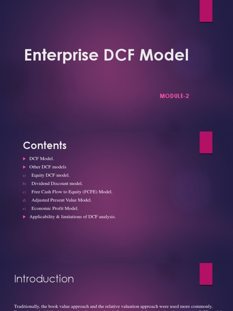 Enterprise DCF Model: Module-2 | PDF | Cost Of Capital | Discounted ...