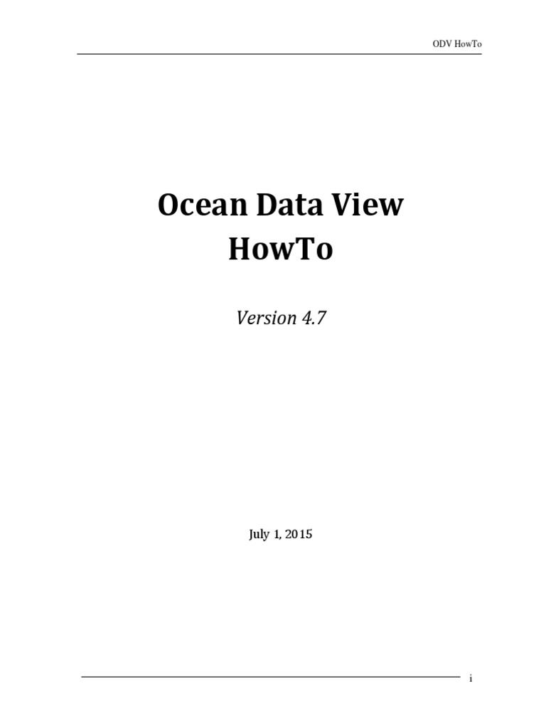 Ocean Data View Howto: July 1, 2015 | PDF | Outlier | Text File