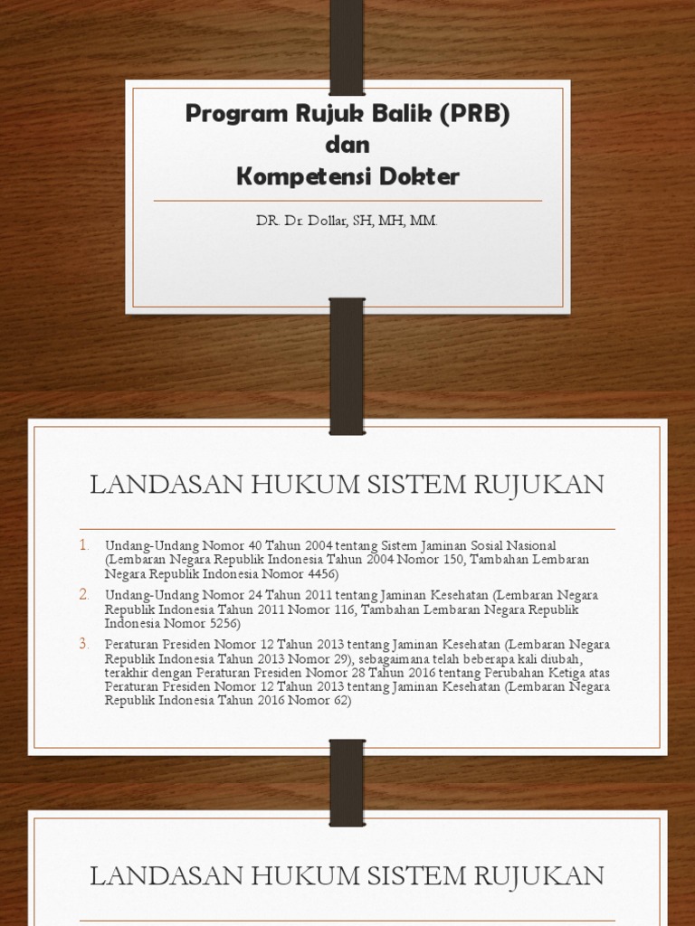 Program Rujuk Balik (PRB) Dan Kompetensi Dokter | PDF