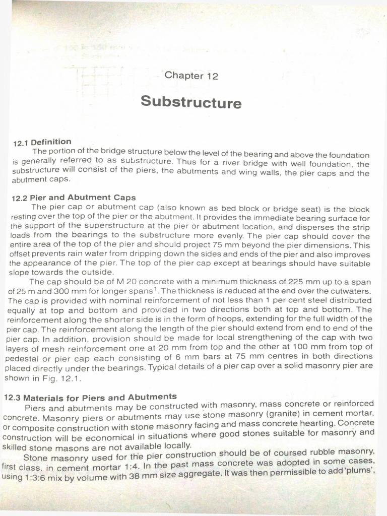 Substructure: 12.3 Materials For Piers and Abutments | PDF | Reinforced ...