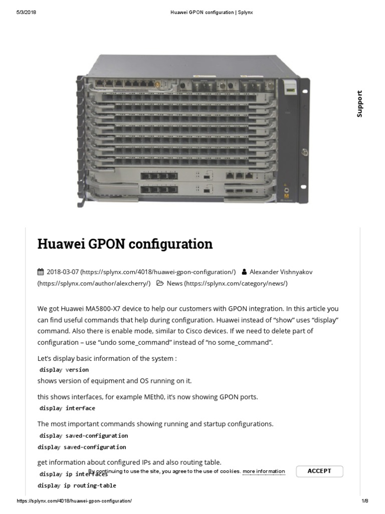 Huawei GPON Configuration - Splynx | PDF | Communications Protocols | Cyberspace