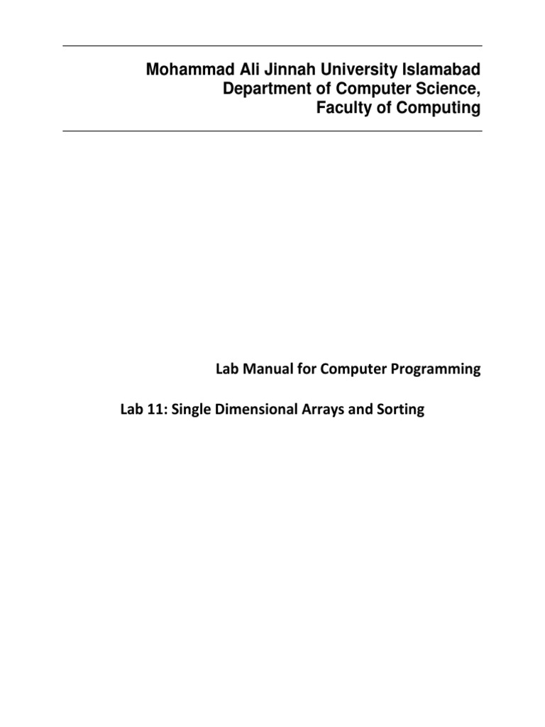 Lab 11 Download Free Pdf Array Data Structure Array Data Type 0712