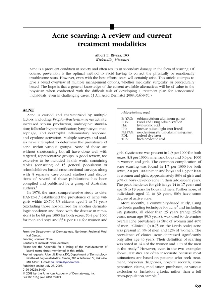 Acne Scars Journal Final | PDF | Scar | Medicine