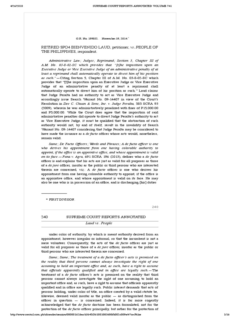 Laud Vs People | PDF | Search And Seizure | Search Warrant