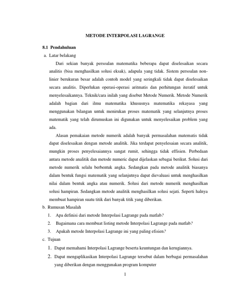 Metode Interpolasi Lagrange | PDF
